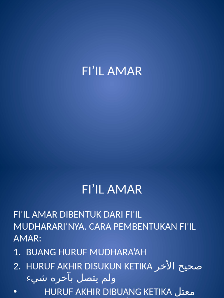 Fi'il Amar | PDF