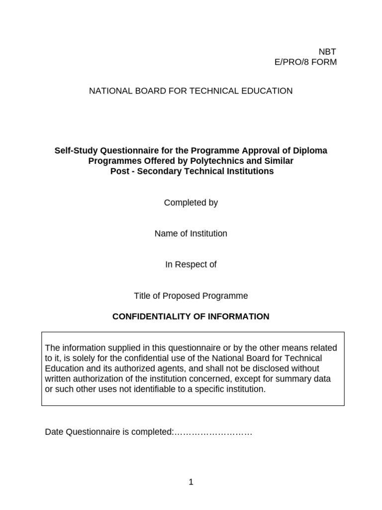 NBTE Accreditation Checklist Guide | PDF | Diploma