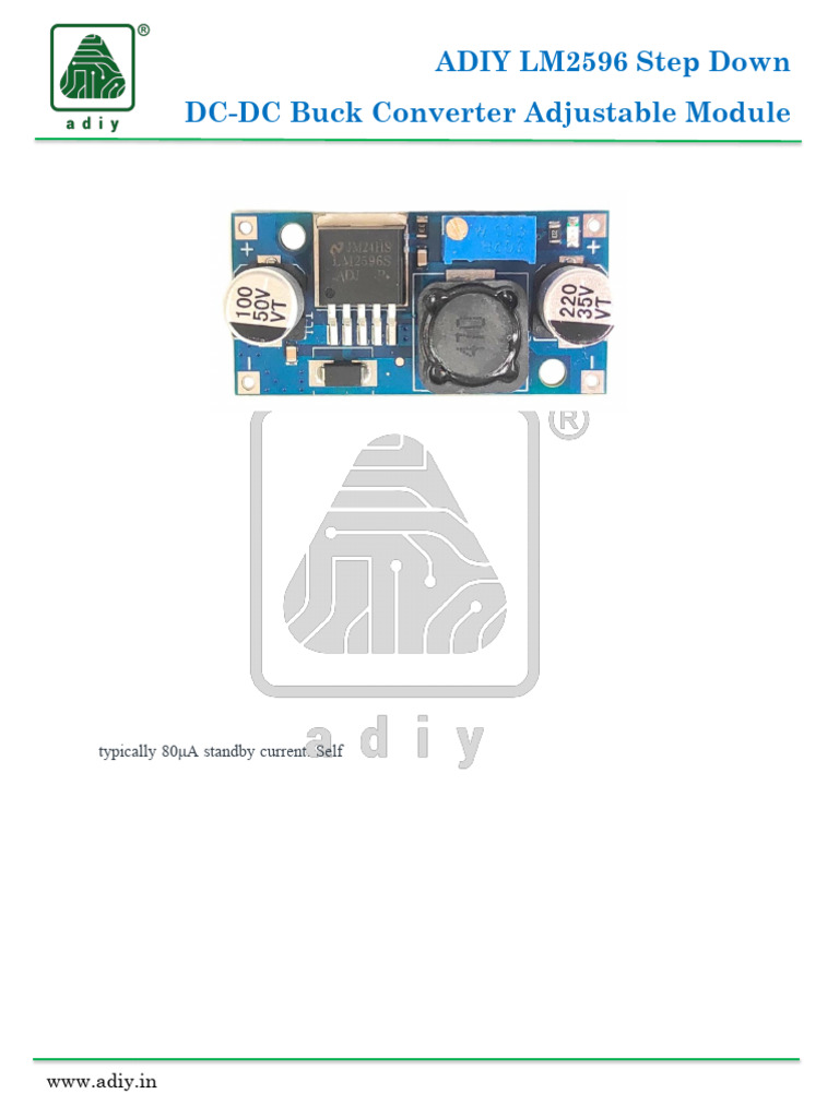 A130606 ADIY LM2596 DC DC Buck Converter Adjustable Module Datasheet ...