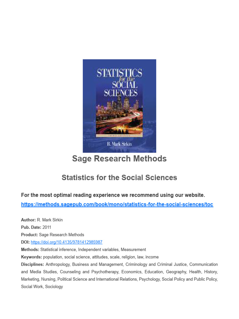 Social Science Statistics Guide | PDF | Statistics | Hypothesis