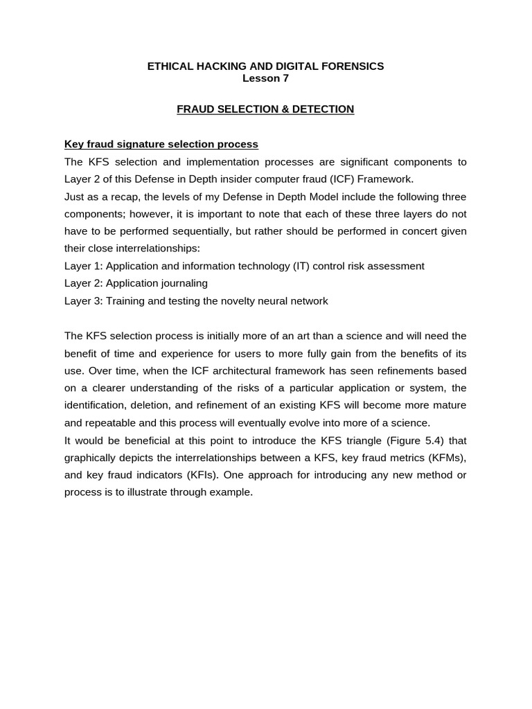 LESSON 7 - Fraud Detection | PDF | Fraud | Accounting