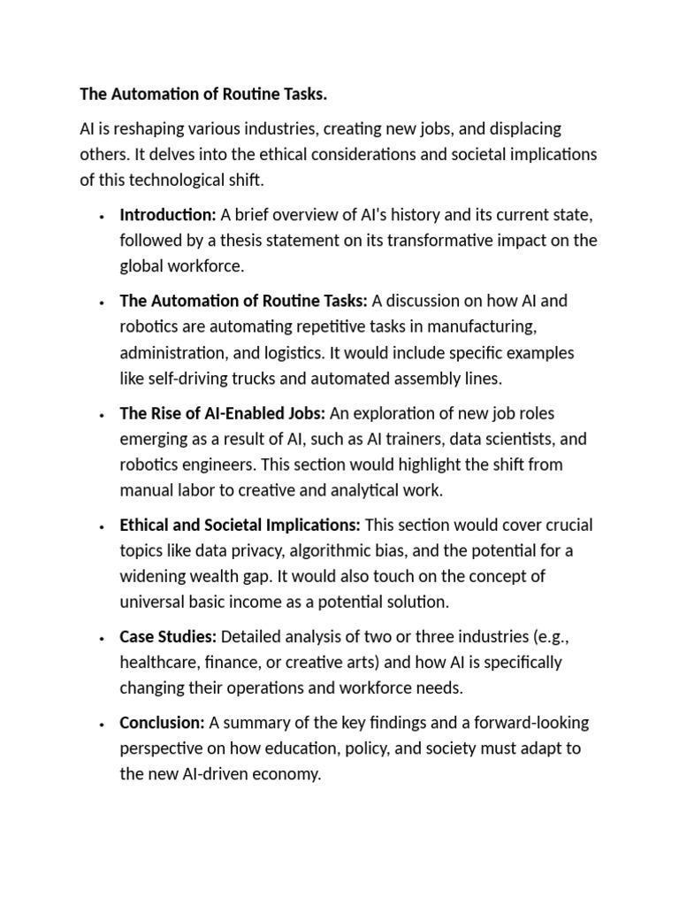 The Automation of Routine Tasks | PDF | Existentialism | Artificial ...