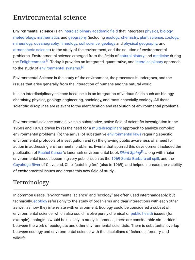 Overview of Environmental Science | PDF | Environmental Science | Nature