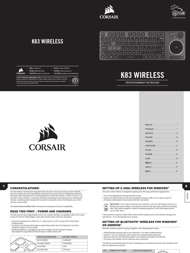 K83 Wireless Entertainment Keyboard Guide | PDF | Computer Keyboard ...