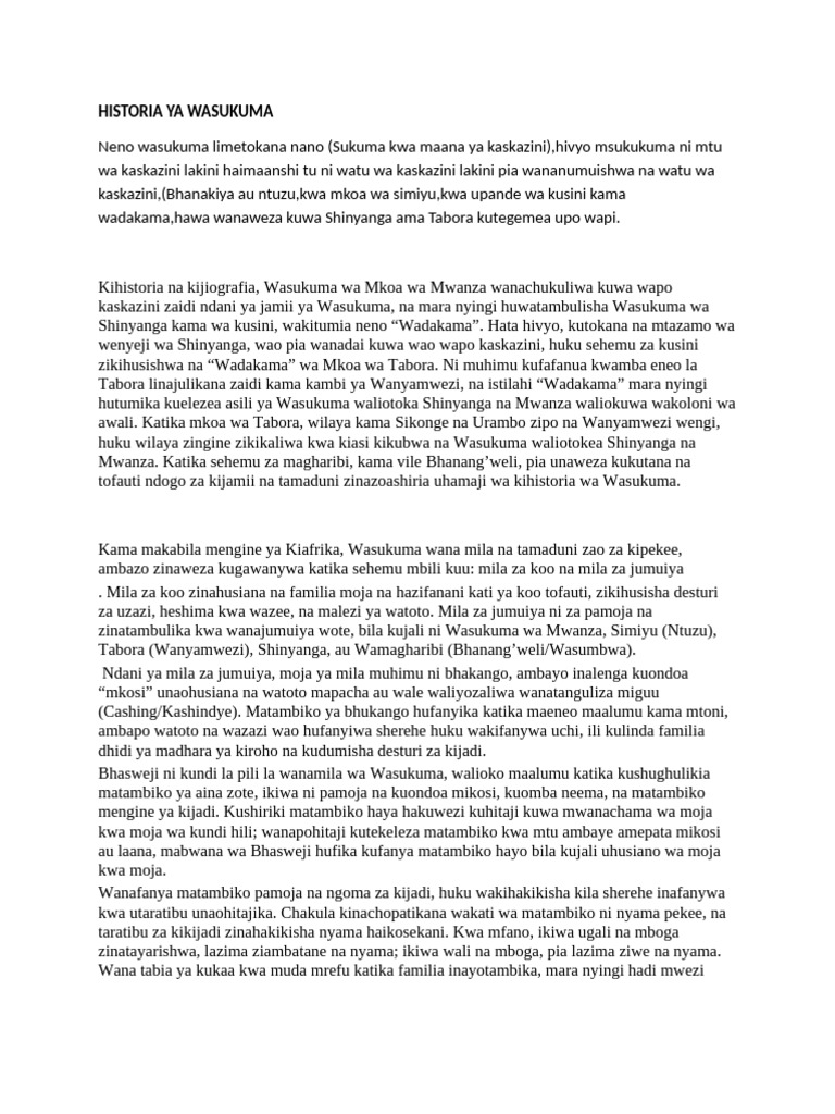 Sukuma | PDF