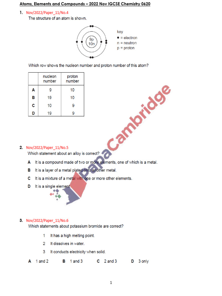 2022n Atoms Elements And Compd Igcse Chem 0620 Pdf