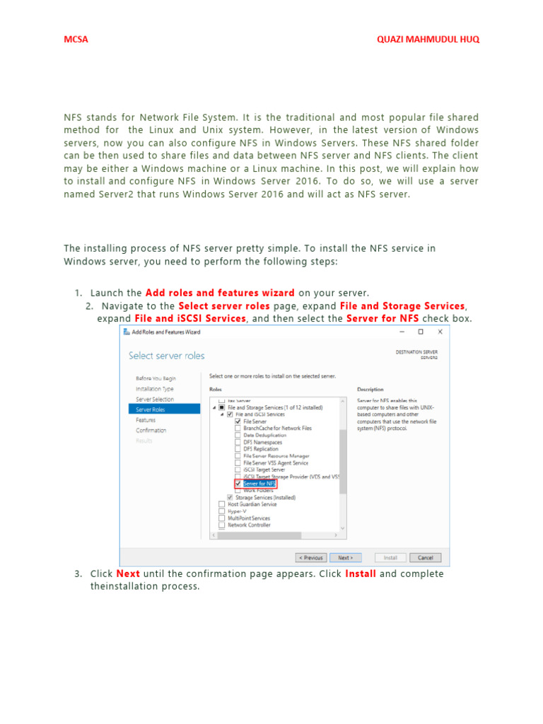 Configure NFS in Windows Server 2016 | PDF | Operating System Families | Utility Software