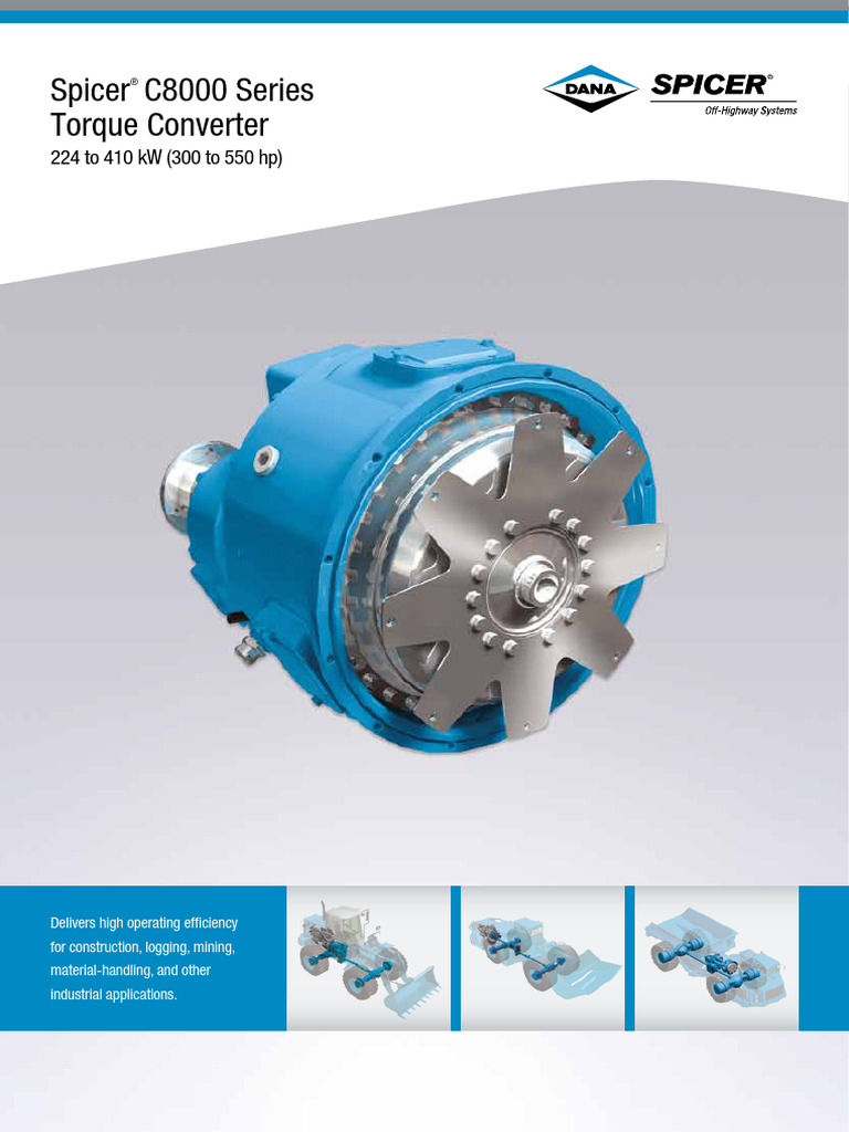 Spicer C8000 Series Torque Converter Specs | PDF | Horsepower | Machines