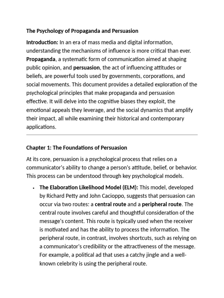 The Psychology of Propaganda and Persuasion | PDF | Propaganda | Persuasion