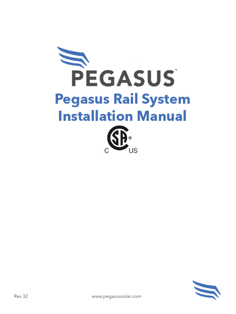Pegasus Rail Installation Manual - Rev 32 | PDF | Photovoltaic System ...