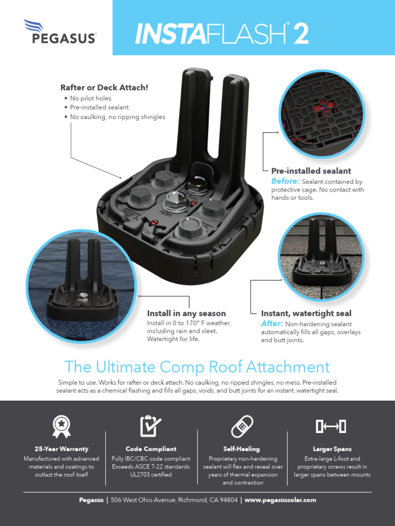 Pegasus InstaFlash2 - Rev A | PDF | Roof | Screw