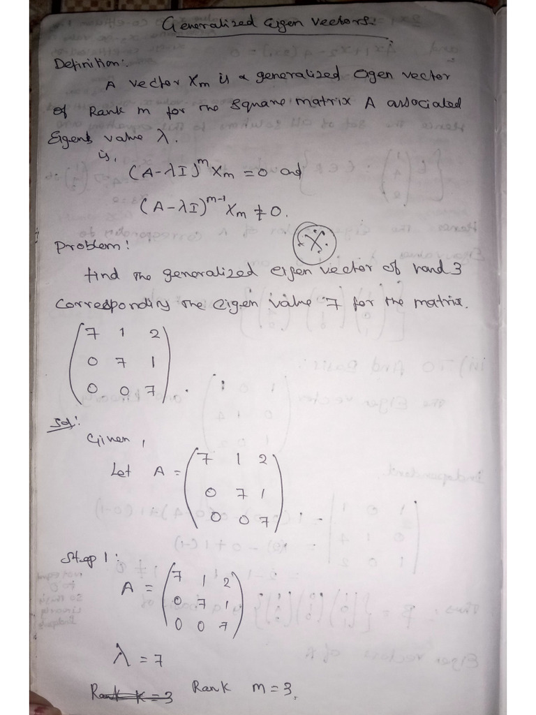 Generalized Eigen Vector | PDF