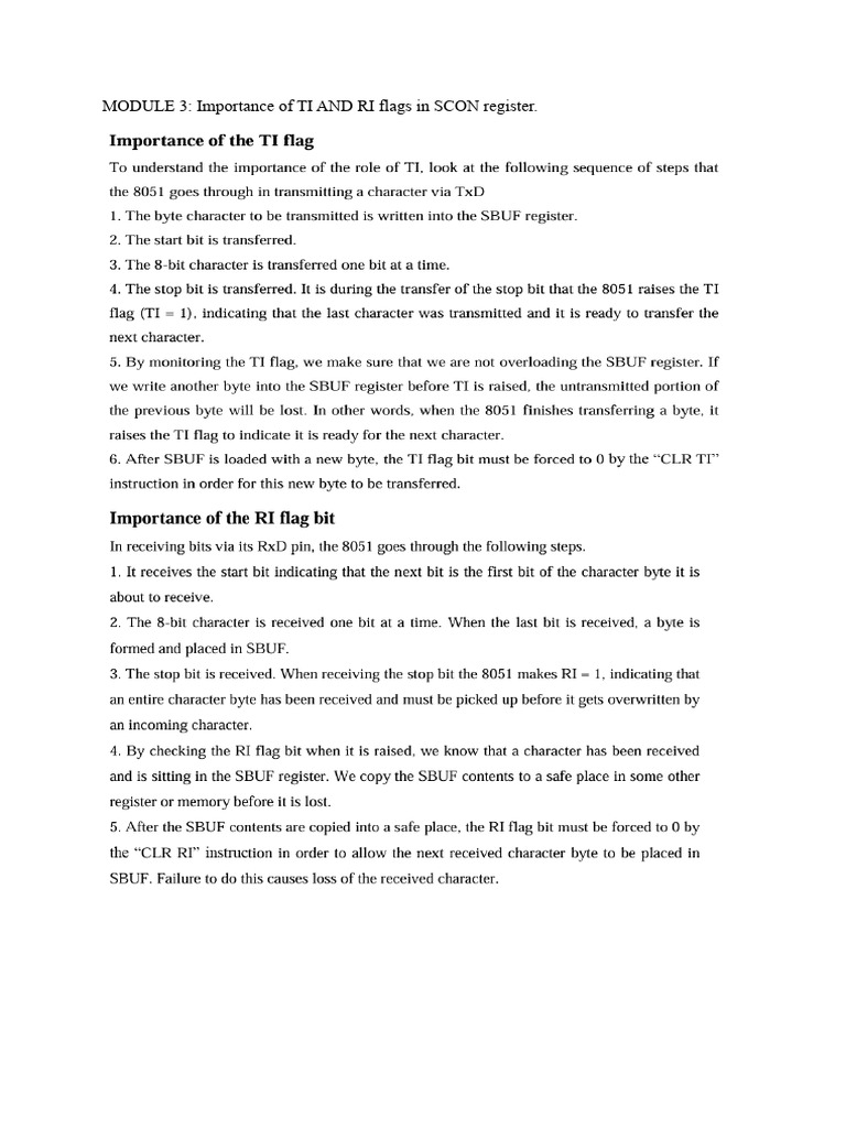Module 3 - Ti and Ri Flag | PDF