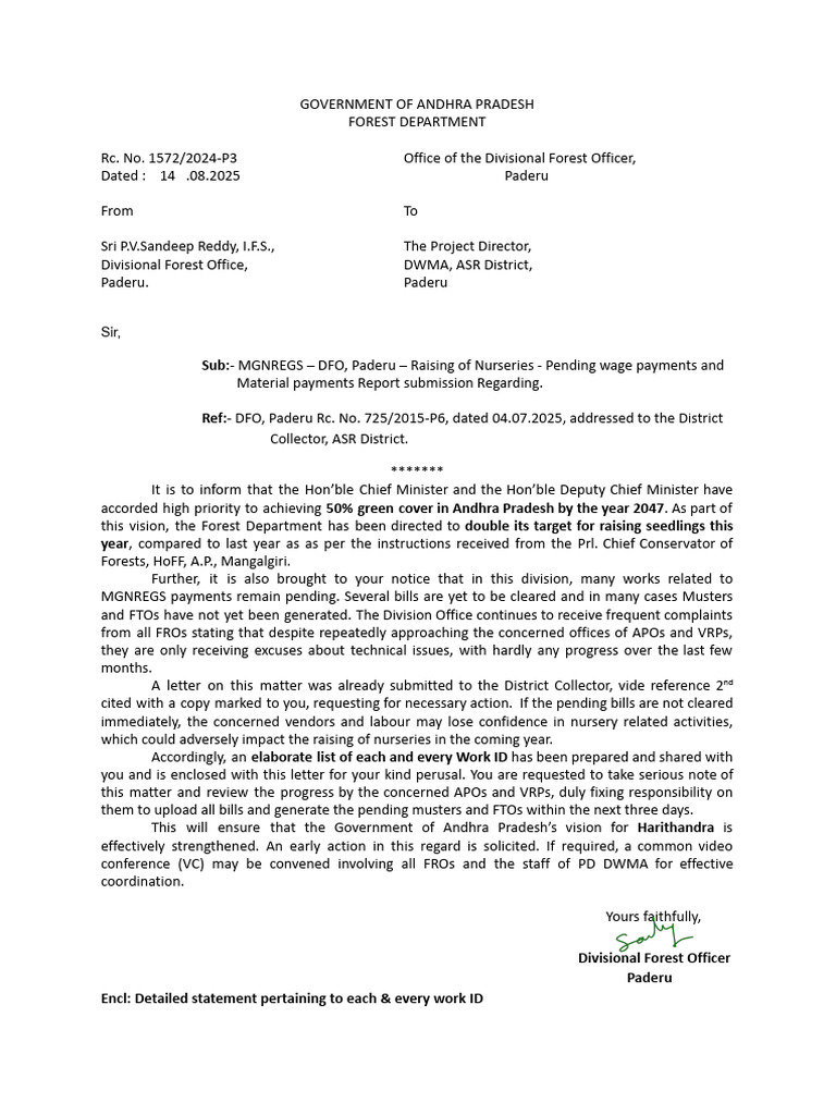 Andhra Pradesh Nursery Wage Payment Issues | PDF | Plant Nursery | Botany