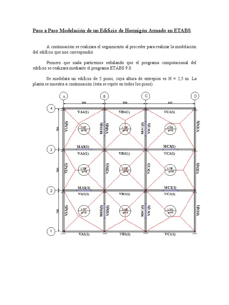 Modelado Edificio Hormigón en ETABS | PDF | Rotación | Point and Click