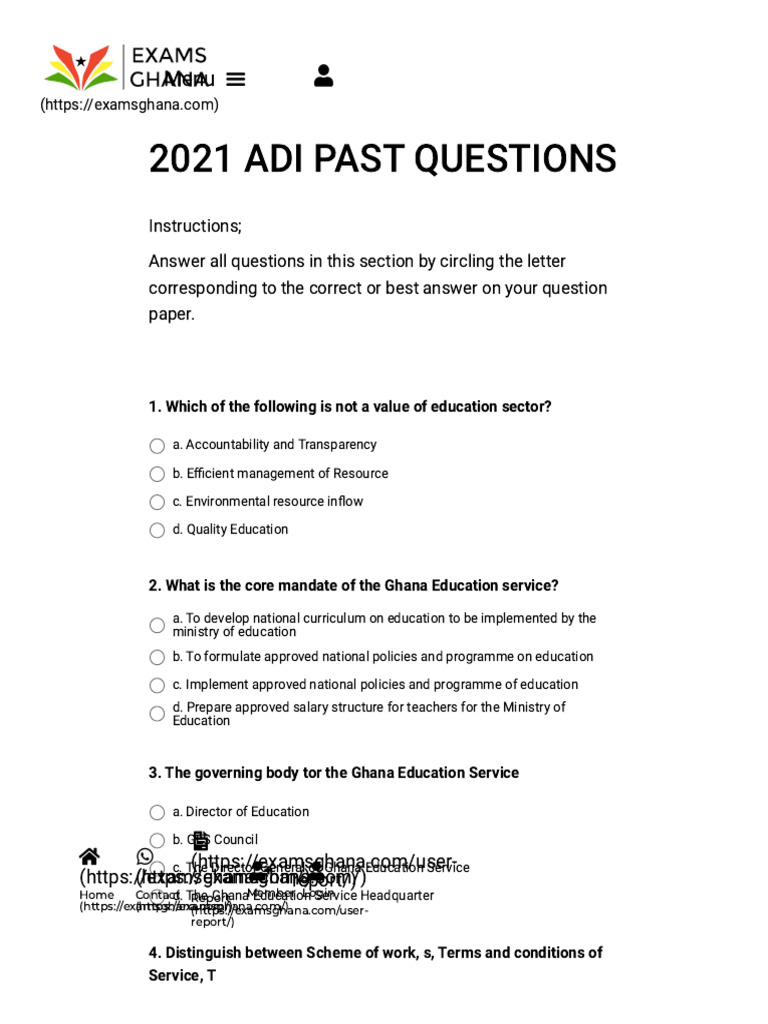 2021 ADI Promotion Exam Questions | PDF | Educational Assessment | Teachers