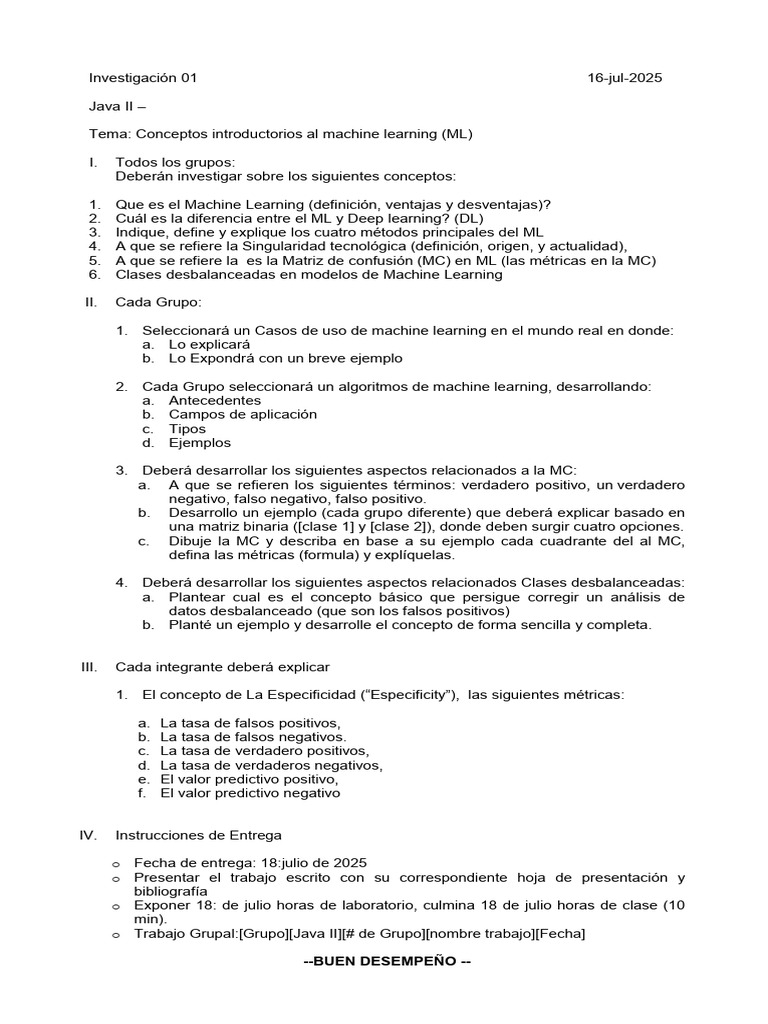 Conceptos Basicos Sobre ML y MC Investigación 01 | PDF | Aprendizaje automático | Matemáticas ...