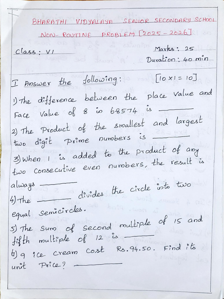 Grade 6 Non Routine Problem | PDF