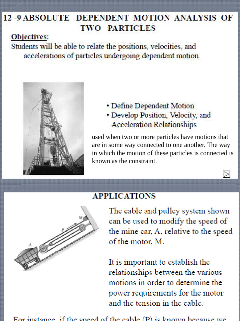 CH 12 (9) Dependent and Relative Motion | PDF | Physics | Mechanics