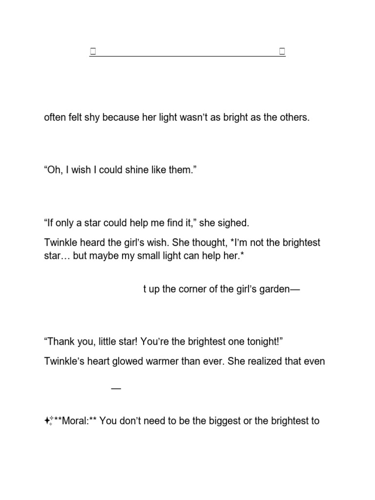 The Little Star Who Found Her Shine | PDF