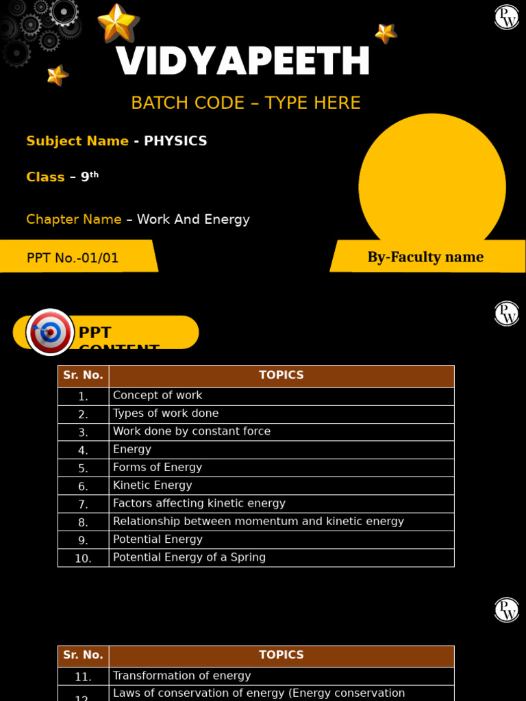 Cbse Ix Physics Work and Energy | PDF | Force | Physical Quantities