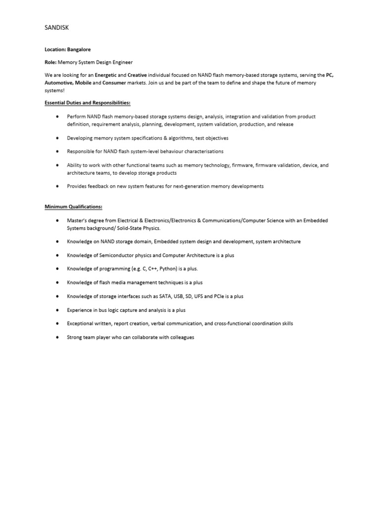 Memory Systems JD | PDF
