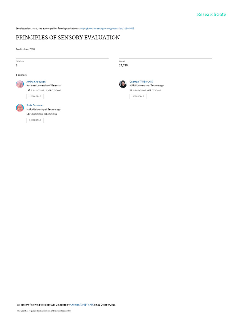 Prince i Ples of Sensory Evaluation | PDF