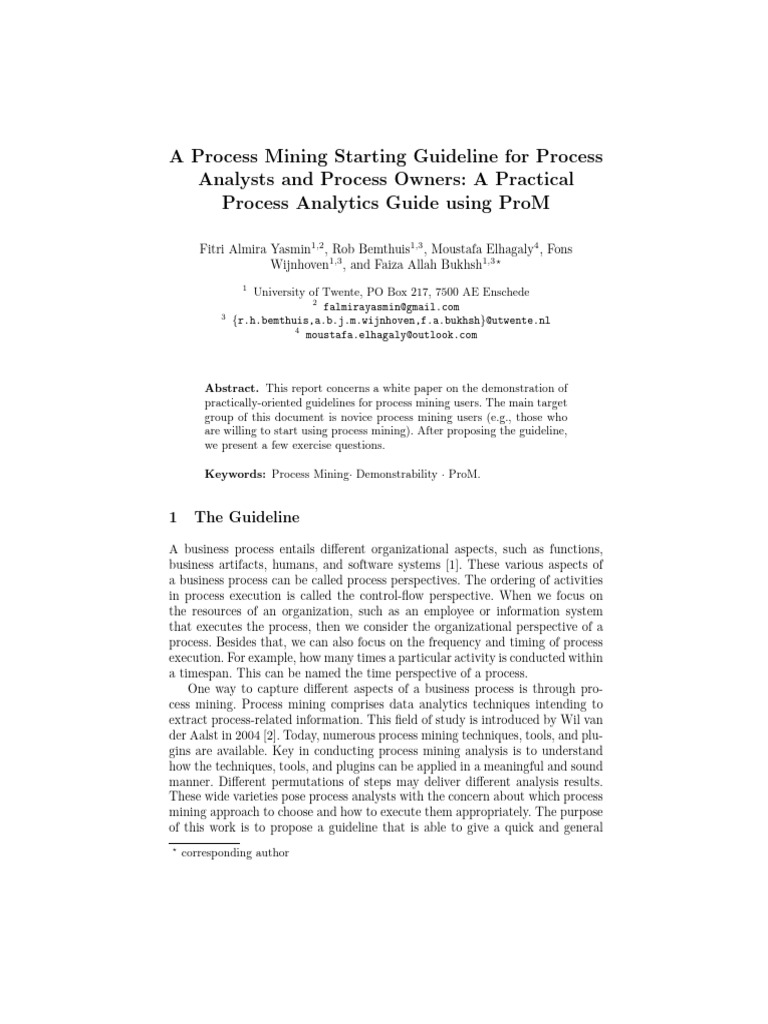 Whitepaper Process Mining Guidelines ProM | PDF | Statistical Classification | Social Network