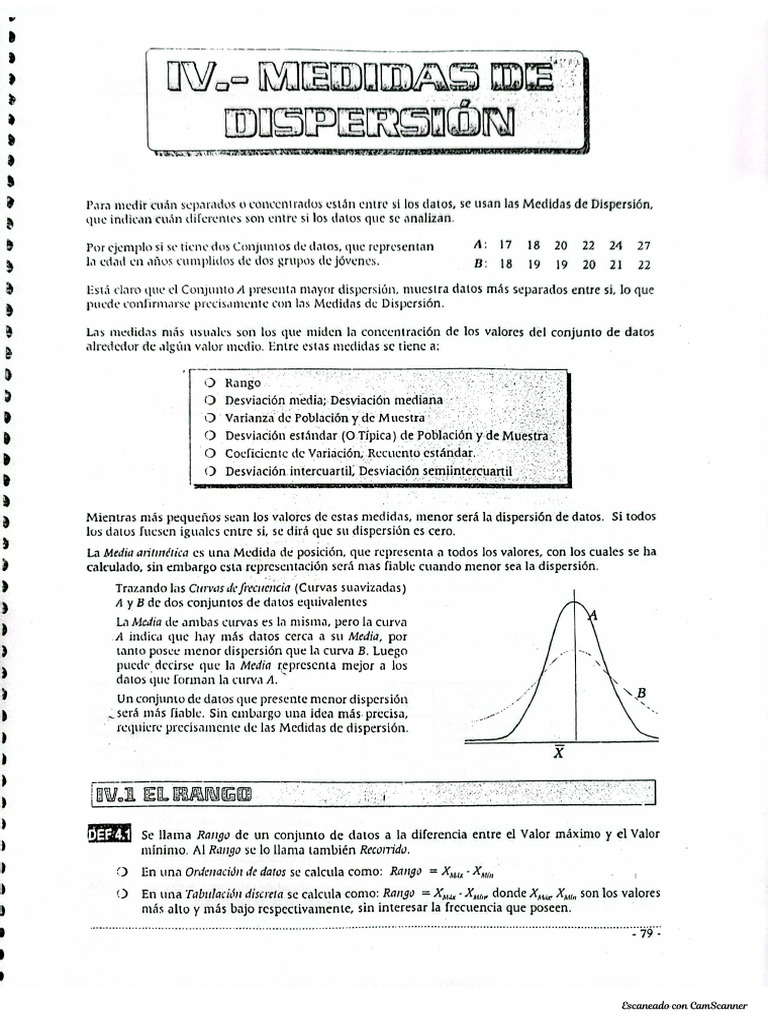 Medidas de Dispersión-Estadistica | PDF