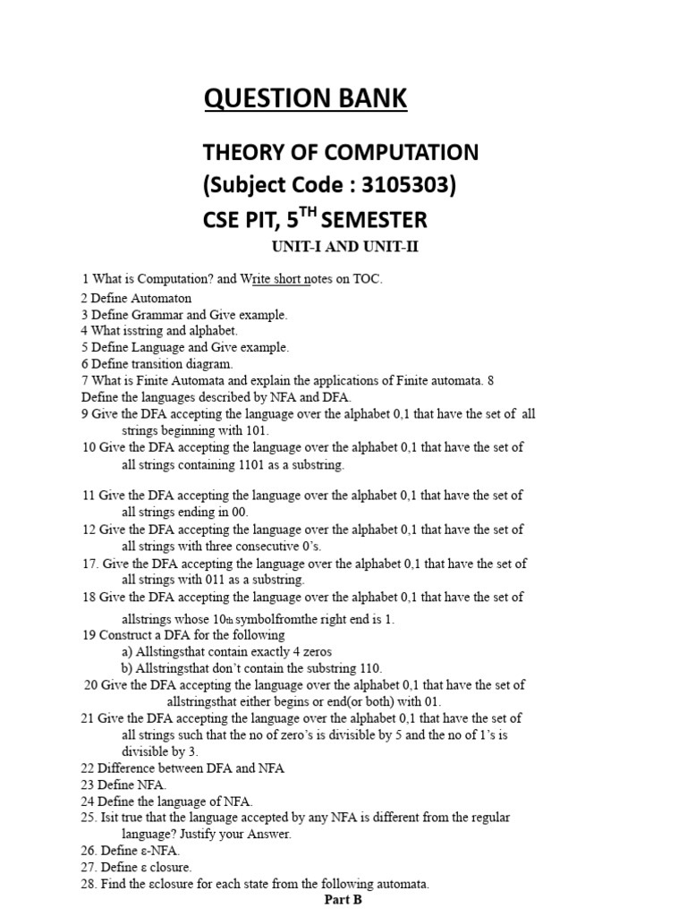 QB Theory of Computation | PDF | Regular Expression | Syntax (Logic)