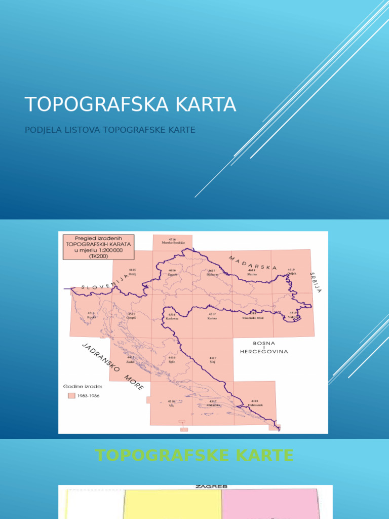 Geografske Karte - Topografske (Podjela Na Listove) I Pomorske Karte | PDF
