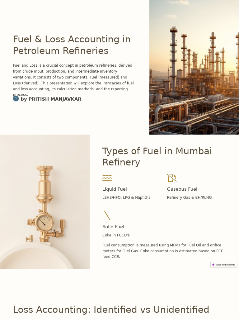Fuel & Loss Accounting in Refineries | PDF | Petroleum | Oil Refinery
