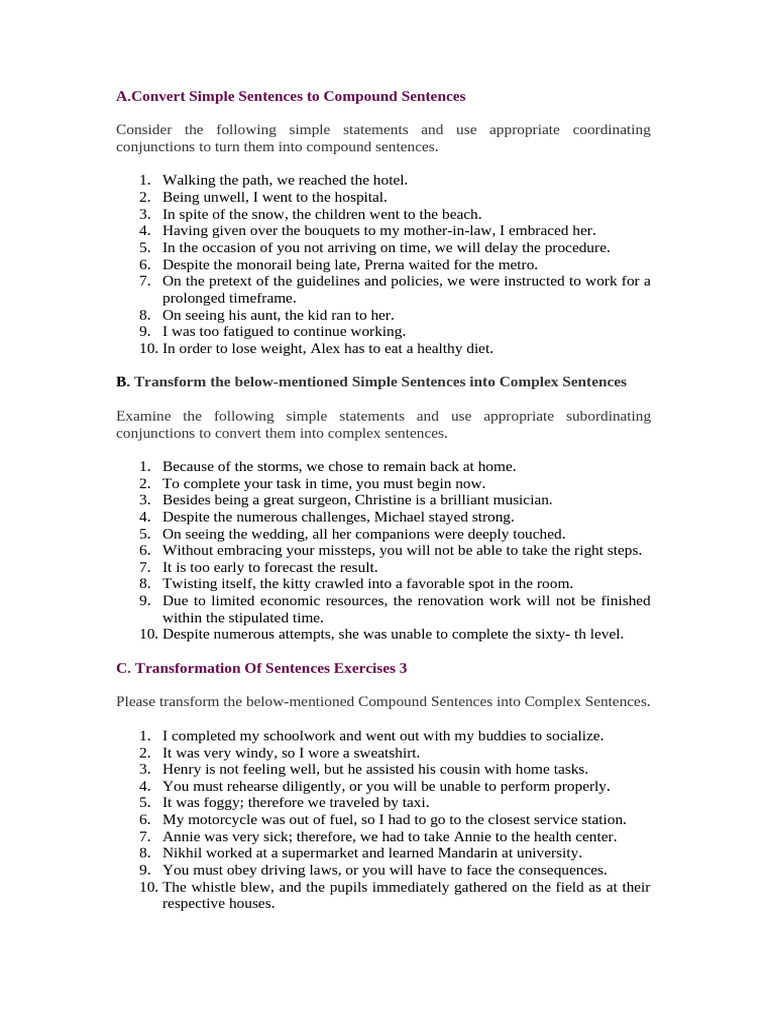 Transforming Simple to Compound Sentences | PDF | Chess Theory | Chess