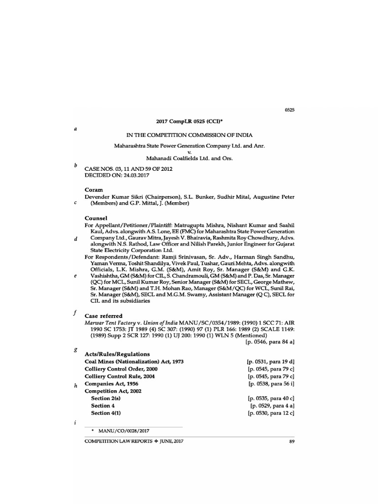 CompAT - MAHAGENCO ORDER | PDF