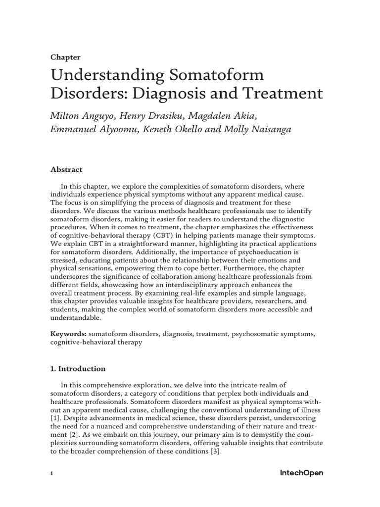 Understanding Somatoform Disorders Diagnosis and T | PDF | Mental ...