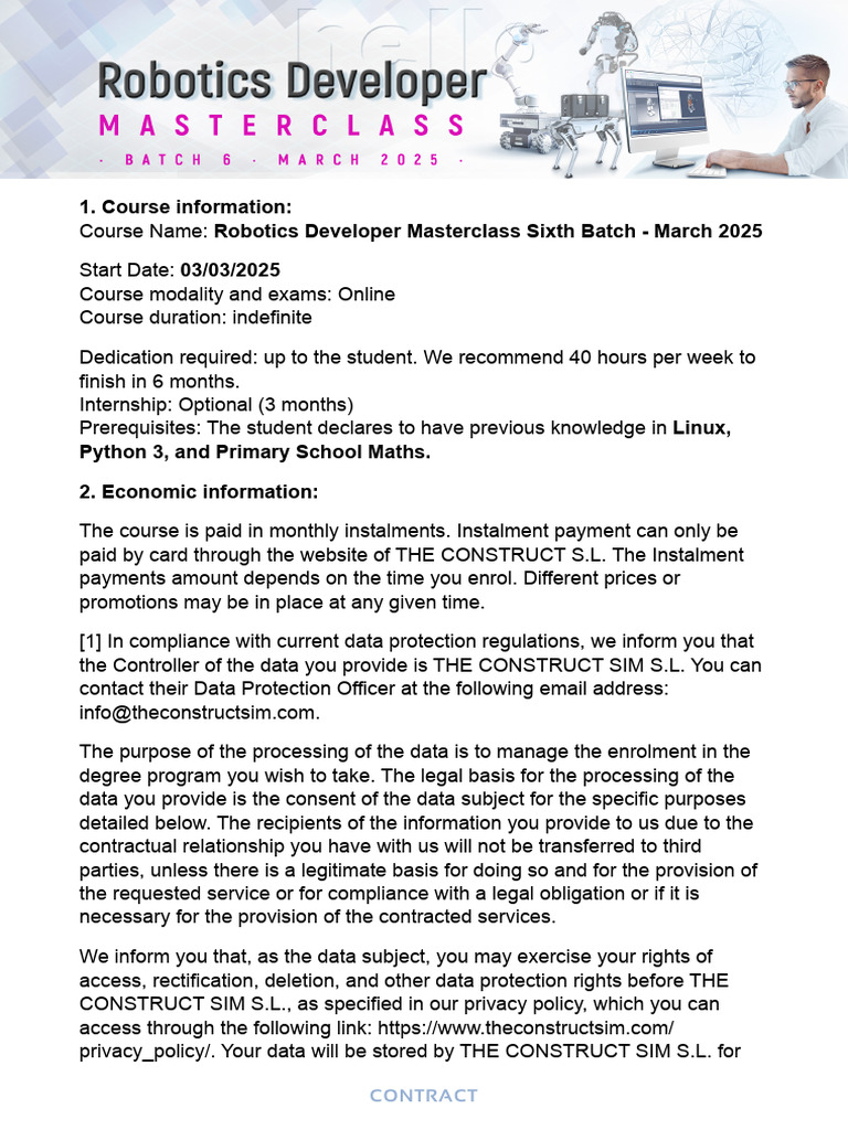 Course Information: Robotics Developer Masterclass Sixth Batch - March ...