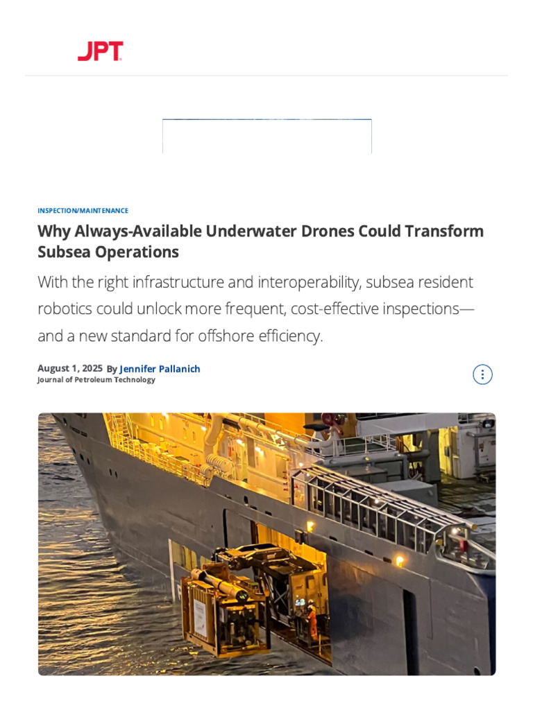 Transforming Subsea Ops with Drones | PDF | Offshore Drilling