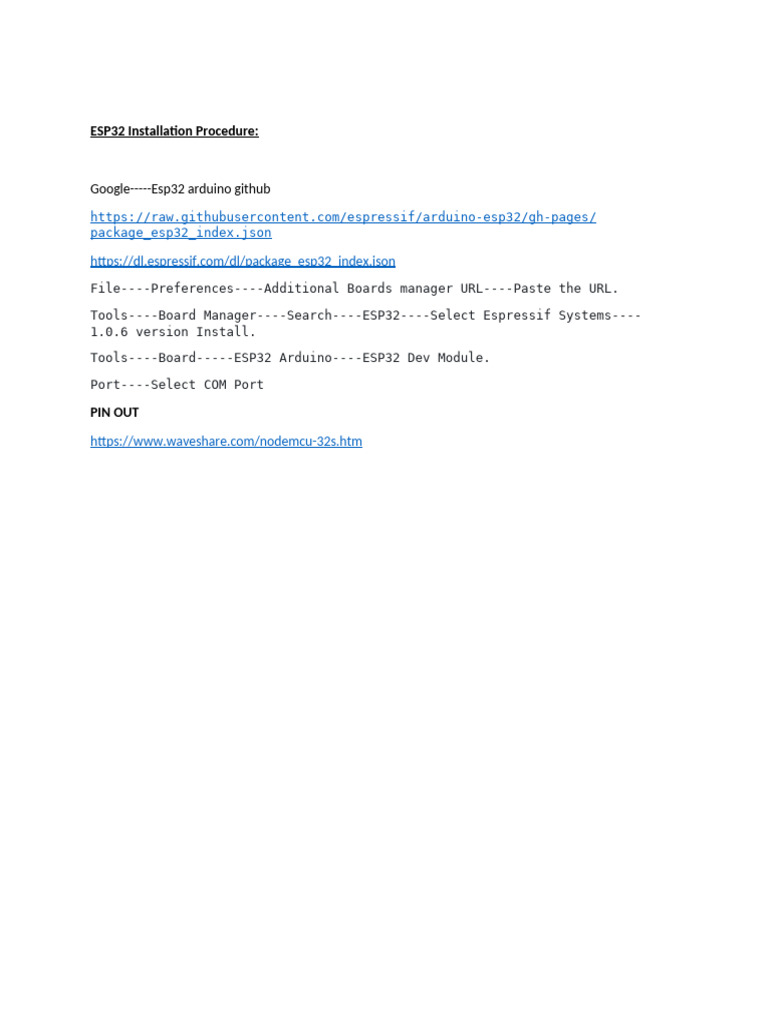 ESP32 Installation Procedure | PDF