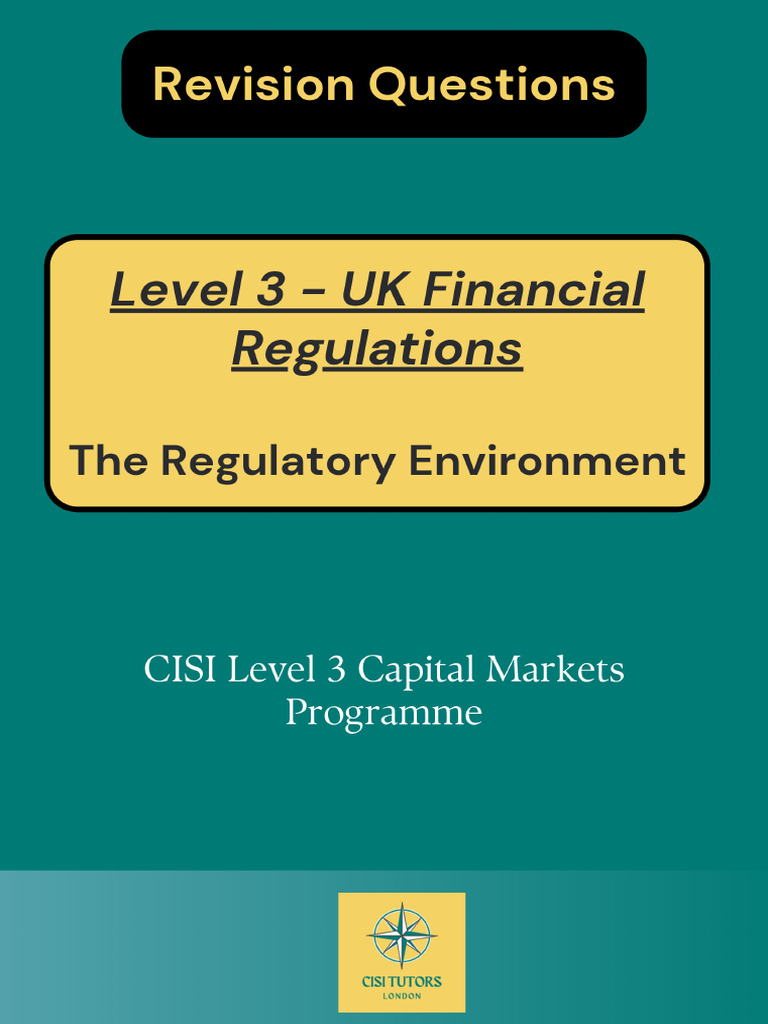 Revision Questions - The Regulatory Environment | PDF | Regulatory ...