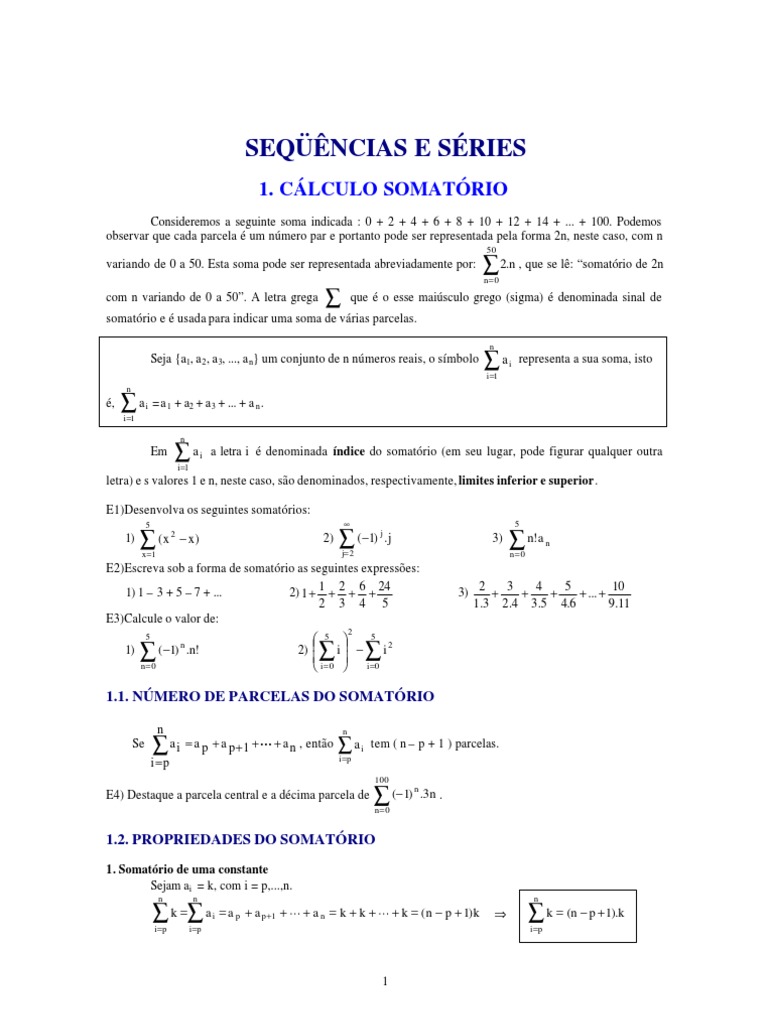 Séries (1) | Série (Matemática) | Matemática Elementar