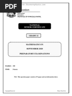 NSC Maths Grade 12 November 2023 P1 Only | PDF