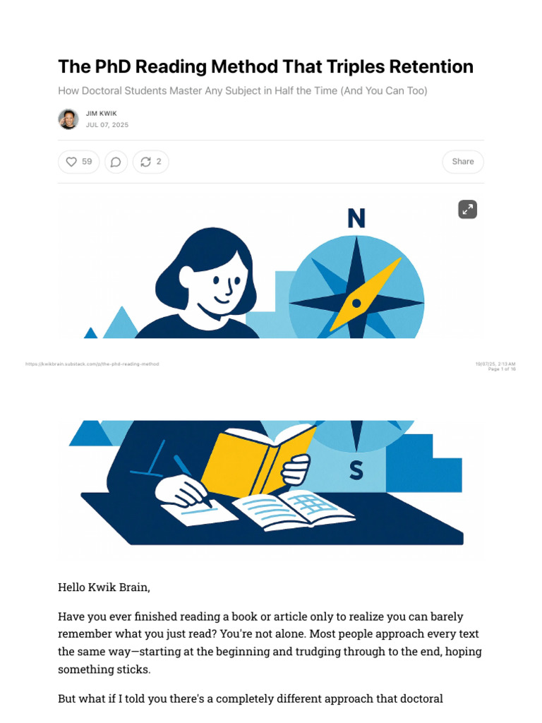 The PHD Reading Method That Triples Retention - by Jim Kwik | PDF ...
