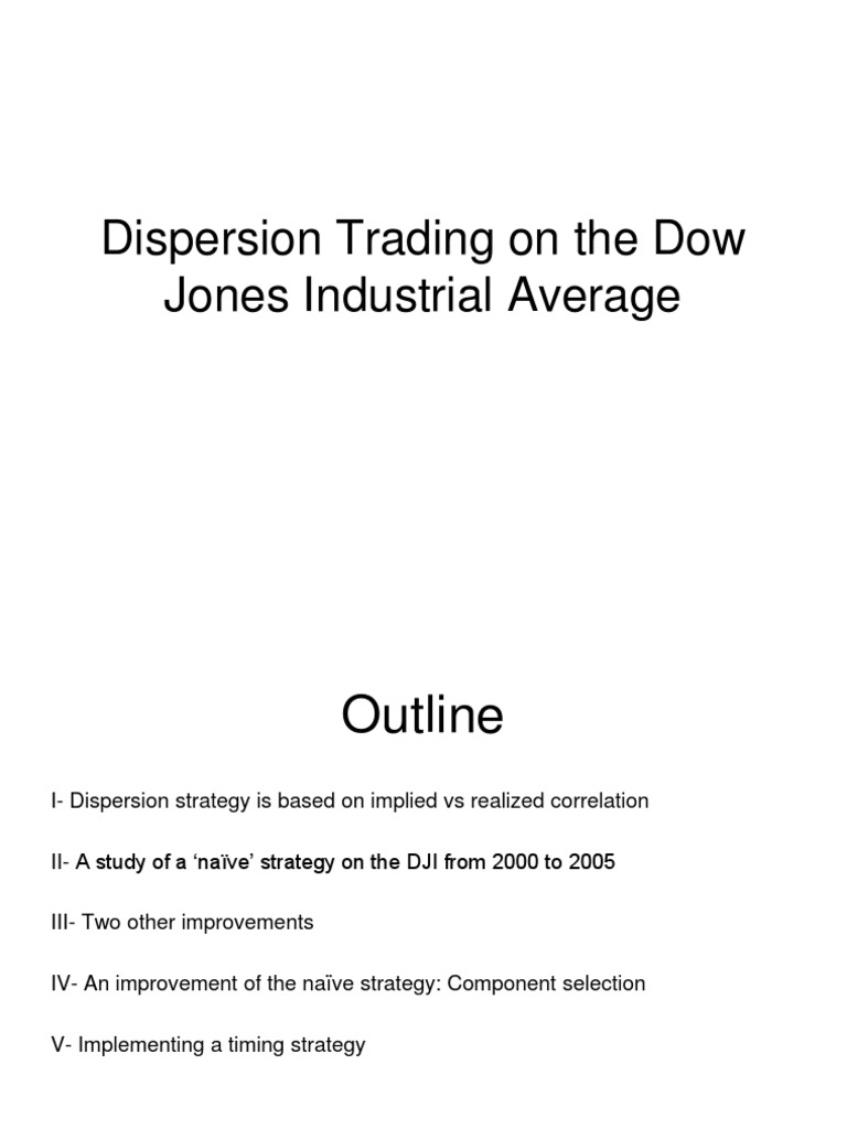 Dispersion Trading Strategies on Dow | PDF | Principal Component ...