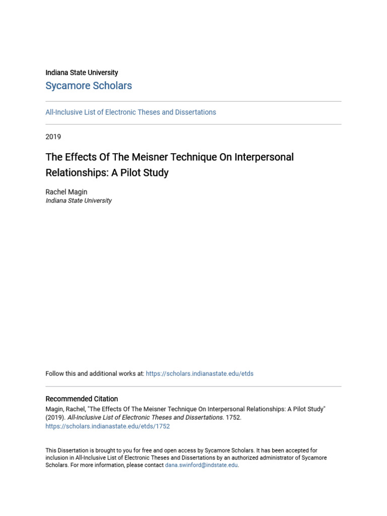 The Effects of The Meisner Technique On Interpersonal Relationshi | PDF ...