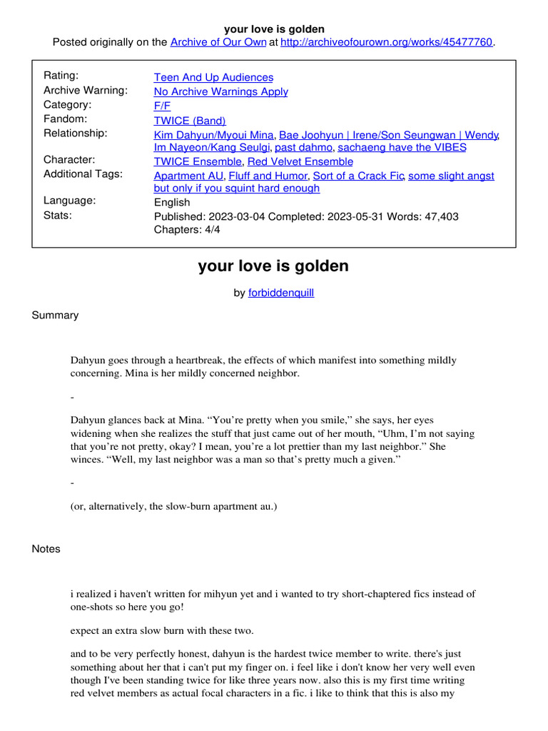 Your Love Is Golden | PDF