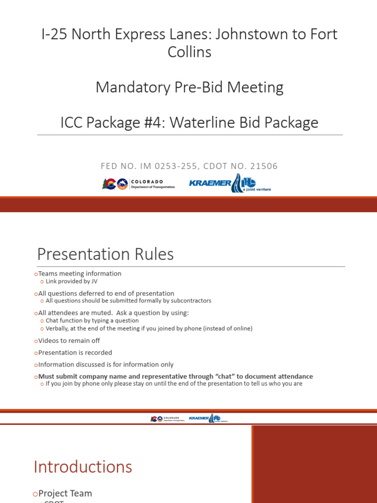 Waterline Bid Presentation Overview | PDF
