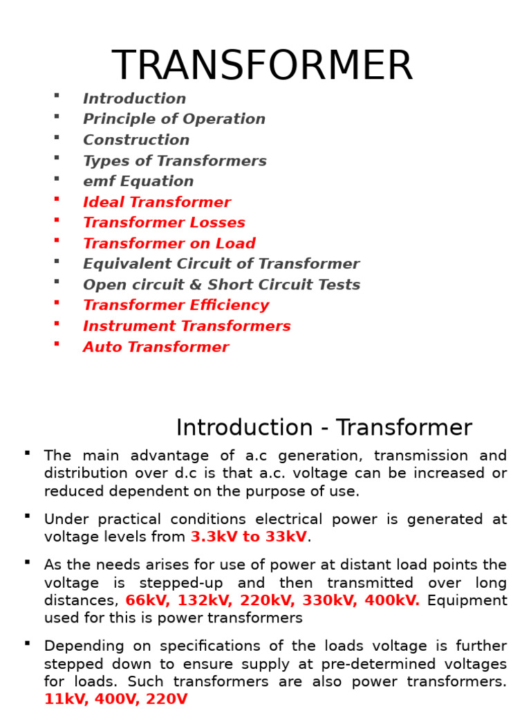 Lecture 4 Transformer Construction EMF Equation | PDF | Transformer ...