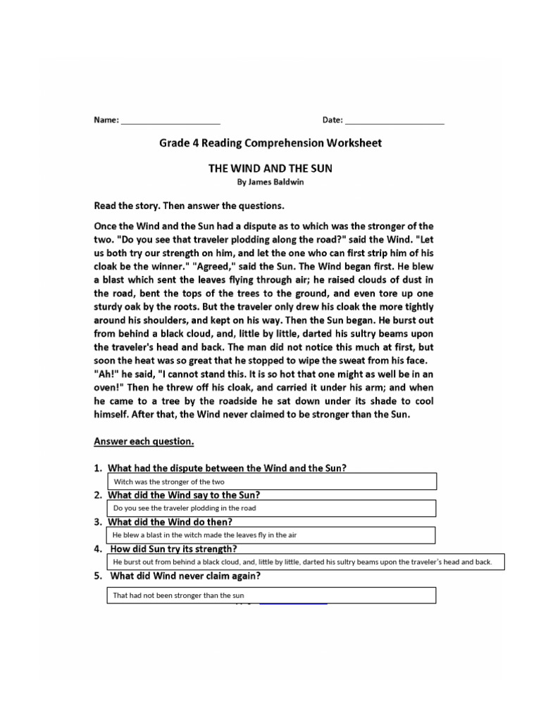 The Wind and The Sun | PDF