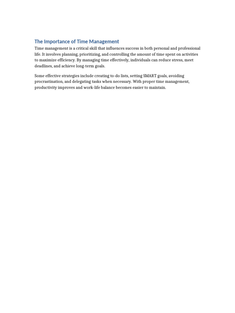 Time Management | PDF