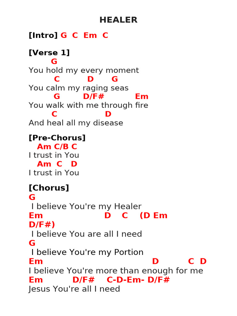 Healer: LDS Song Lyrics and Music | PDF